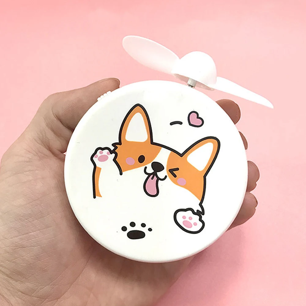 1PC Cute Cartoon Mini Fan Portable Handheld USB Rechargeable Pocket Fan ...