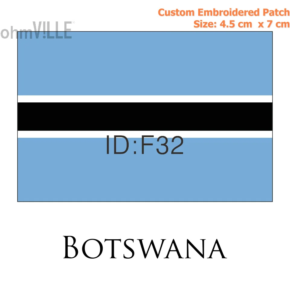 F 32 BOTSWANA Custom Flag Patch Iron On Patches 100% Quality Guarantee Flag Embroidered Patches ...