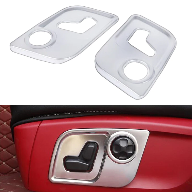 2pcs Interior ABS Auto Seat Adjustment Button Switch Cover Trim For ...