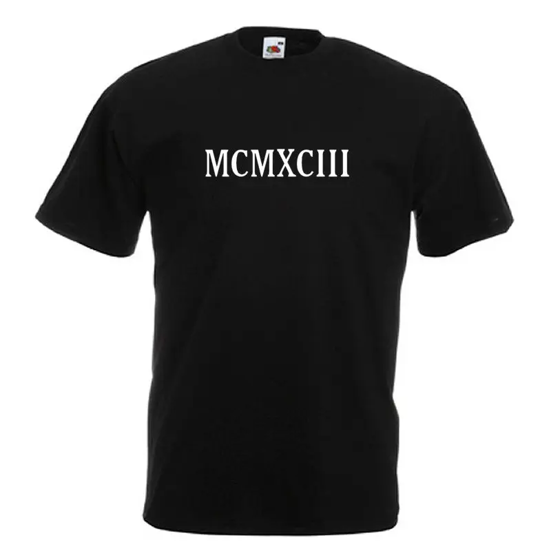 1993 Birth Year Roman Numerals MCMXCIII Black Standard T Shirt Brand 1993-birth-year-roman-numerals-mcmxciii-black-standard-t-shirt-brand