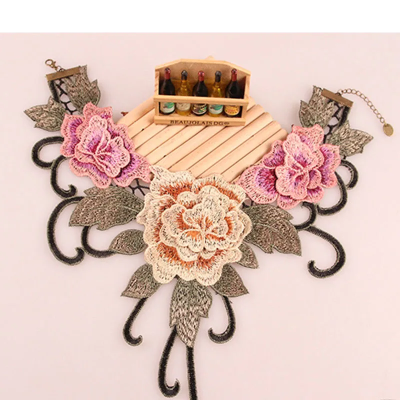 Flower Necklaces For Women Leaf Leaves Tassel Pendants Flowers Necklace Sexy Lace Statement