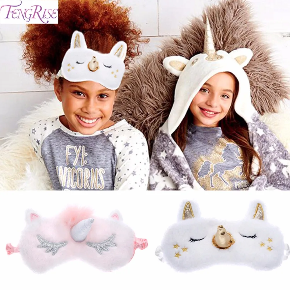 Fengrise Gold Nose Unicorn Eye Mask Silver Sleeping Eye Mask Unicorn Party Decoration Blindfold