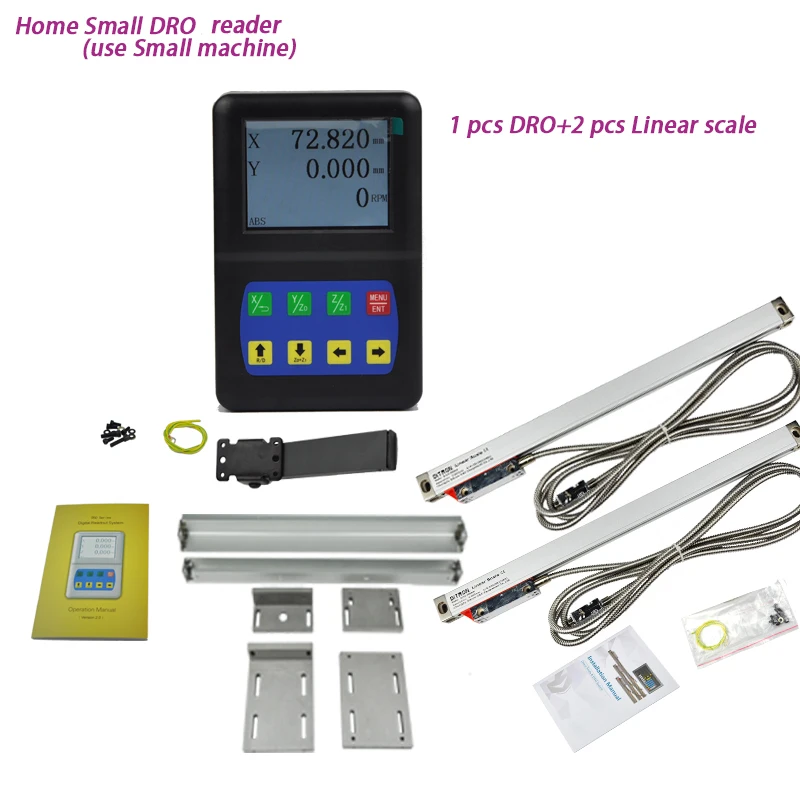 Lector Digital DRO de 2 ejes y escala lineal óptica de alta precisión, 1um, 50 1000mm, RPM ...