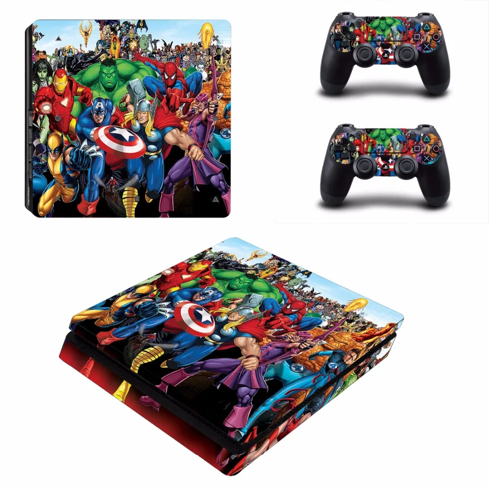 Avenger Iron Man Hulk PS4 Slim Skin Sticker for Console and Controllers ...