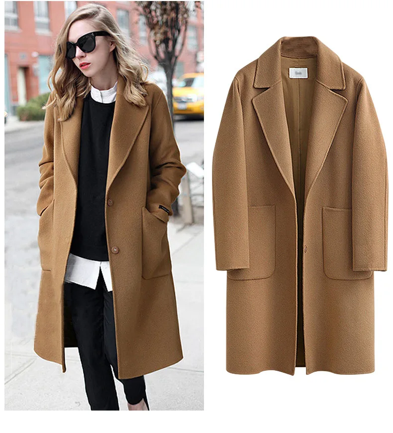 Women's New Fashion Autumn And Winter Loose Woolen Coats And Trenches ...