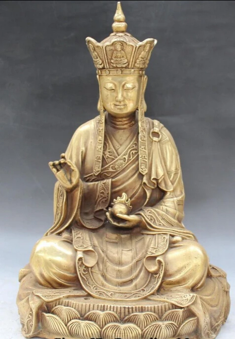 xiuli 003021 16"Chinese Bronze Seat Tang Seng San Zang Ksitigarbha ...