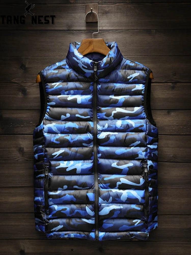 TANGNEST Men's Vest 2019 Mandarin Collar Camouflage Men Vest Coat Asian ...