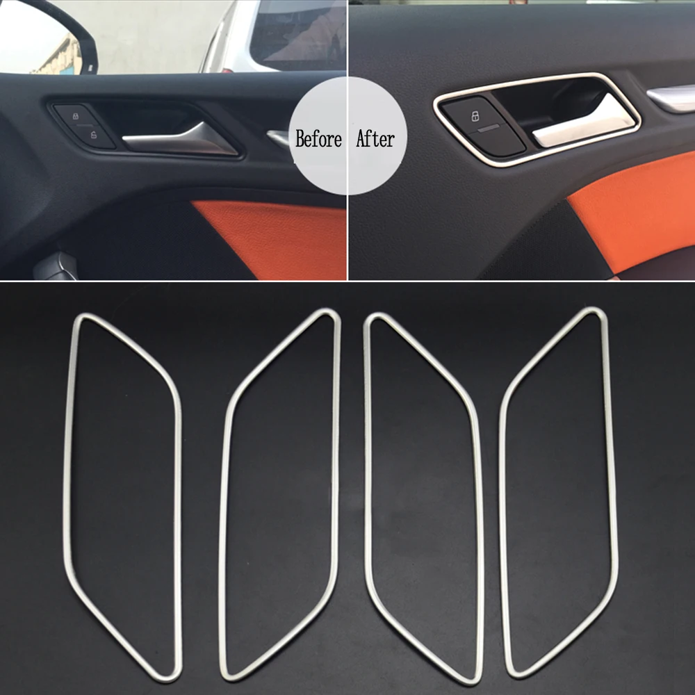 Car Interior Inner Door Handle Decorative Frame Stickers For Audi A3 ...