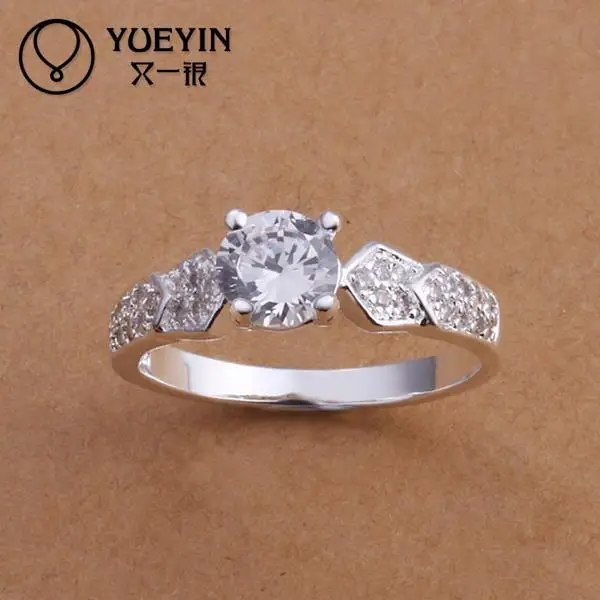 Wholesale silver plated wedding rings for women engagement Bridal ...