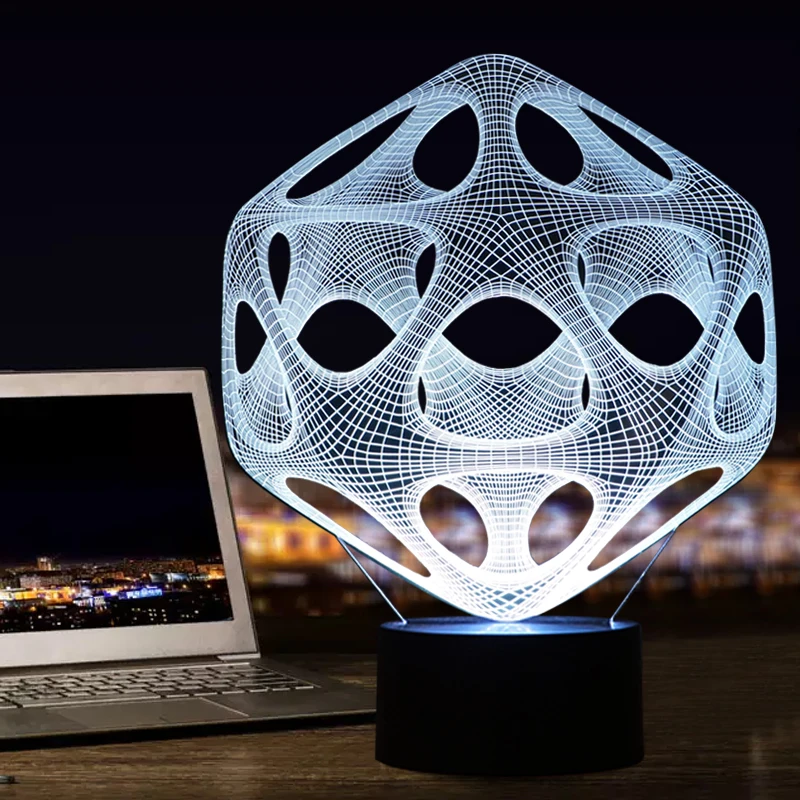 Artistic 3D LED Decoraion Lights 3D LED Illusion Touch Button Table ...