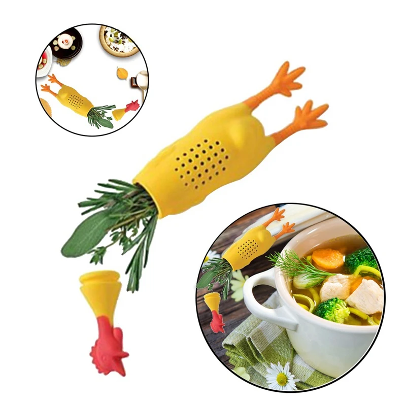 Cute Silicone Chicken Rooster Hen Silicone Infuser For Herbs Tea ...