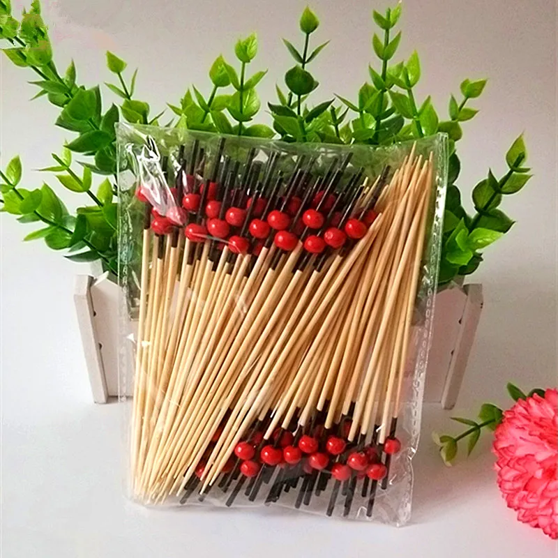 100Pcs 12cm Fruit Fork Sticks