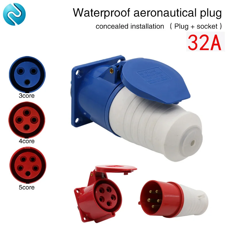 Aviation plug socket industrial waterproof connector 3 core 4 core 5 ...