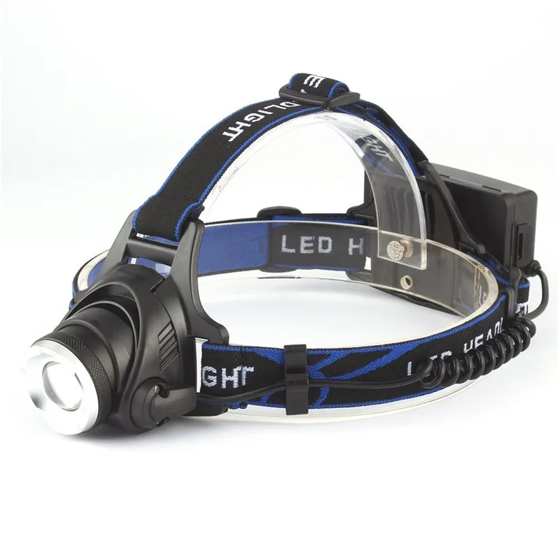 1pc Waterproof Blue Headlamp LED 1800LM Rechargeable Headlamp Headlamp ...