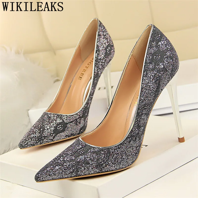 Dress Shoes Women Lace Sexy High Heels Luxury Shoes Women Designers