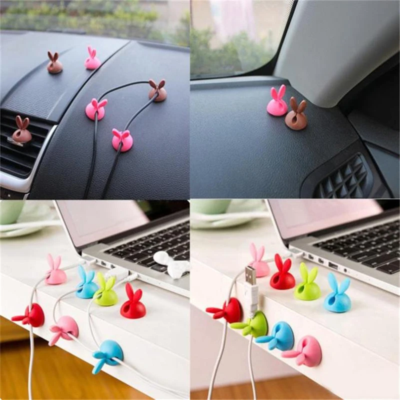 New Creative 6 x Cable Clip Desk Tidy Wire Drop Lead USB Charger Cord ...