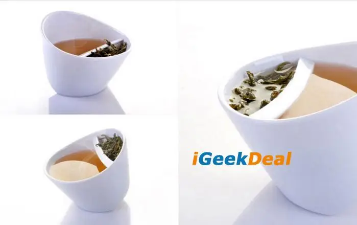 Tilt Tea Cup 1 pc SC White/Black Tilting Teacup Cute Tea Mug/Filter ...