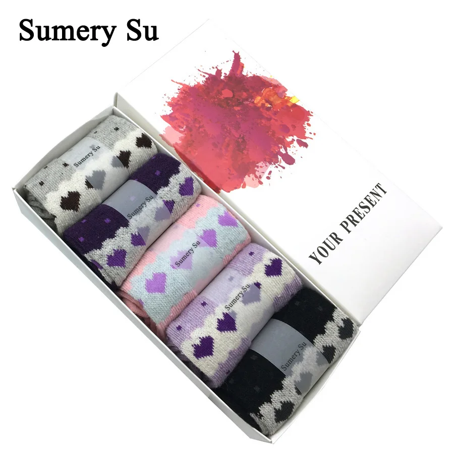 5 Pairs lot Wool Socks Women Christmas Gift Socks Winter Warm Cashmere 5-pairs-lot-wool-socks-women-christmas-gift-socks-winter-warm-cashmere