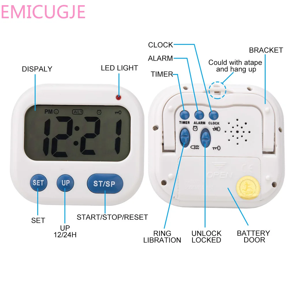 Luminova LED Digital Timer Electronic Candy Watch Desktop Display ...