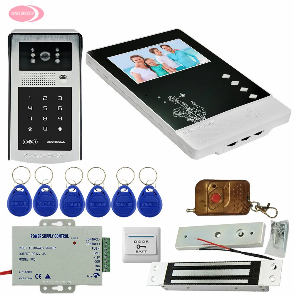 4.3inch Color Video Door Phone With Intercom+Magnetic Door Lock ...