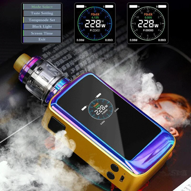 Electronic Cigarette High Power Vape Kit 228W Box Mod With 5Ml Atomizer ...