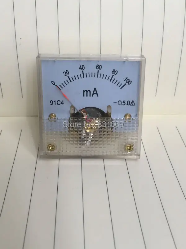 1pcs Analog Amp Current Panel Meter Dc 0~100ma 91c4 Ammeter Brand New ...