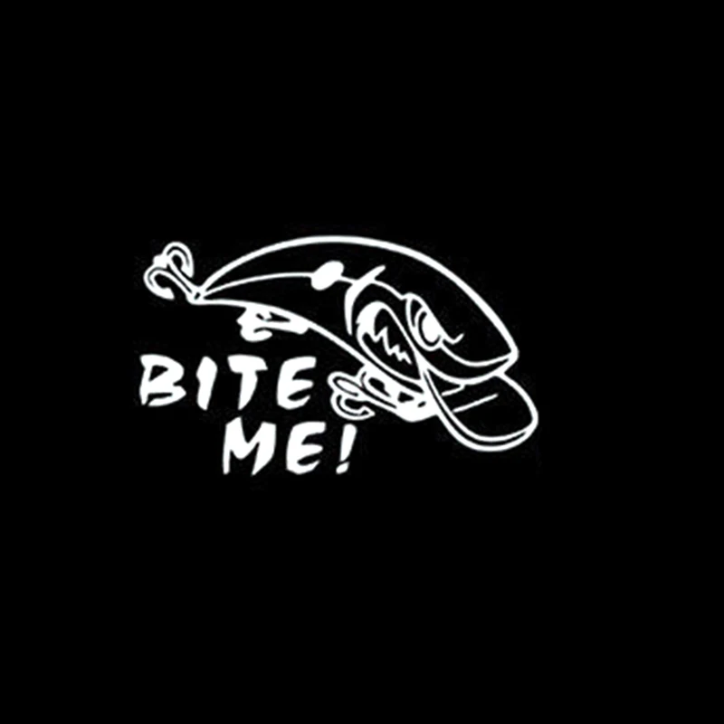 Bite Me Vinyl Decal Fishing Decal Sticker Window Cute Car Truck Suv ...
