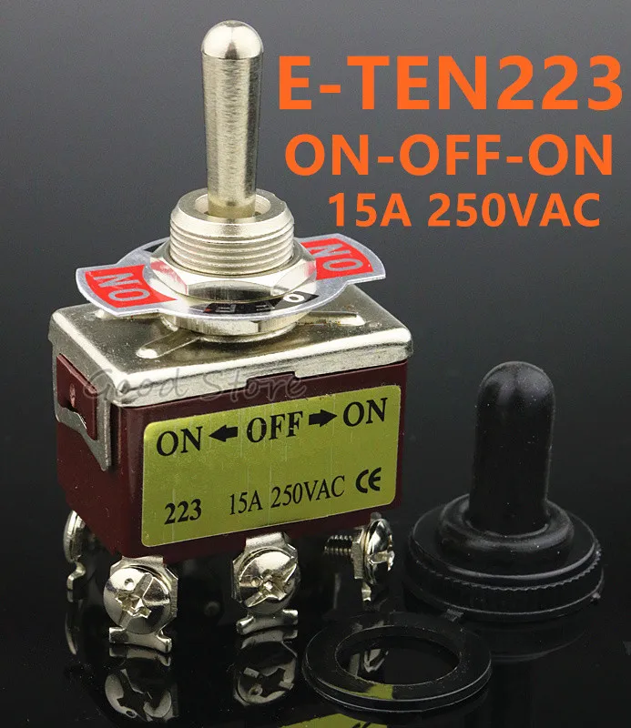 1PCS E-TEN223 Momentary AC 250V 15A DPDT (ON)-OFF-(ON) 3 Position 6Pin ...