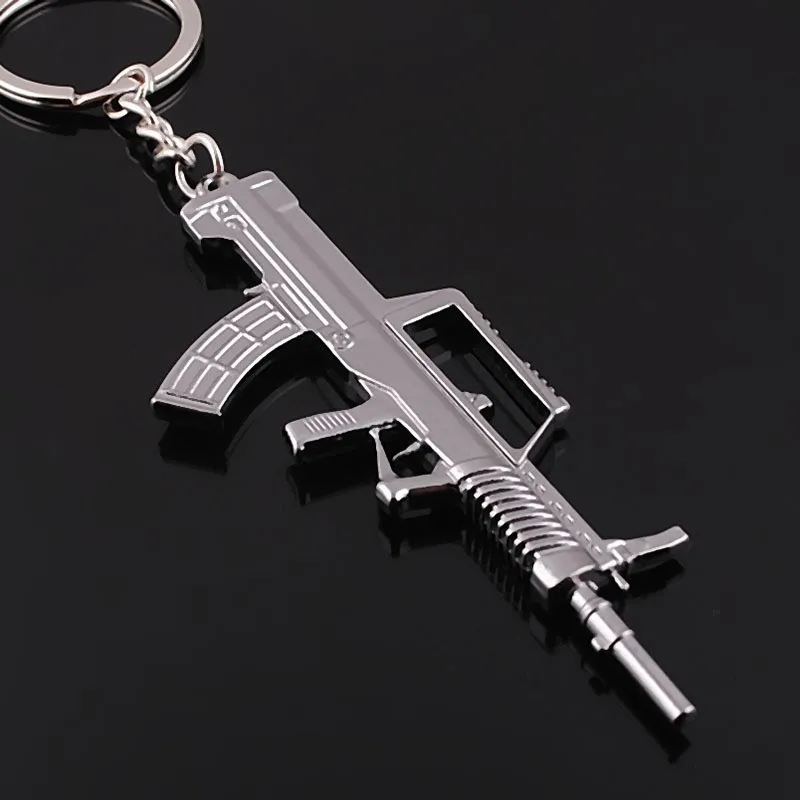 95 Assault Rifle Gun Key Chains Silver Ring Weapon Keychain Handbag ...
