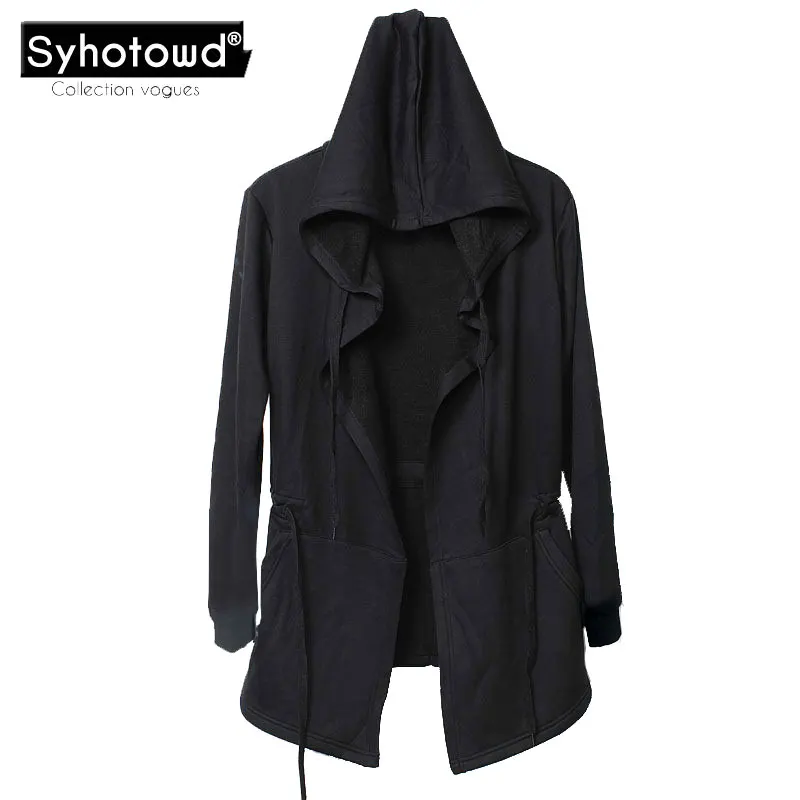 Men hooded mantle men's hoodies cloak sweatshirts male with big hood ...