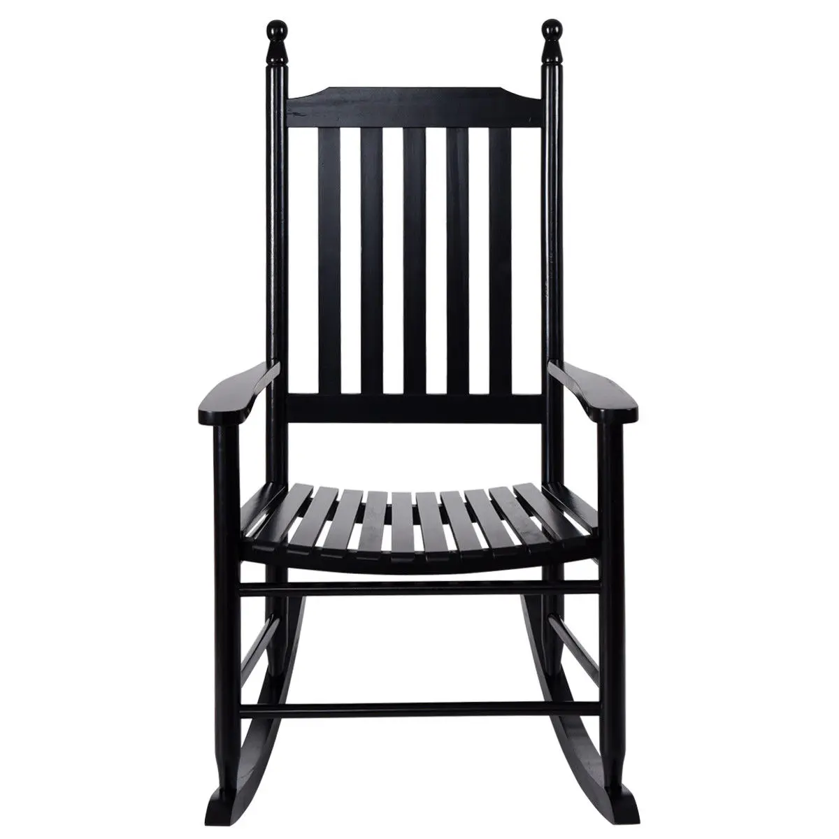 Giantex Wooden Rocking Chair Porch Rocker Modern Armchair Balcony Deck ...
