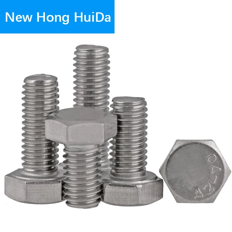 M8 DIN933 Hex Flat Head Bolts Thread Metric Hexagon Screws Electrical ...