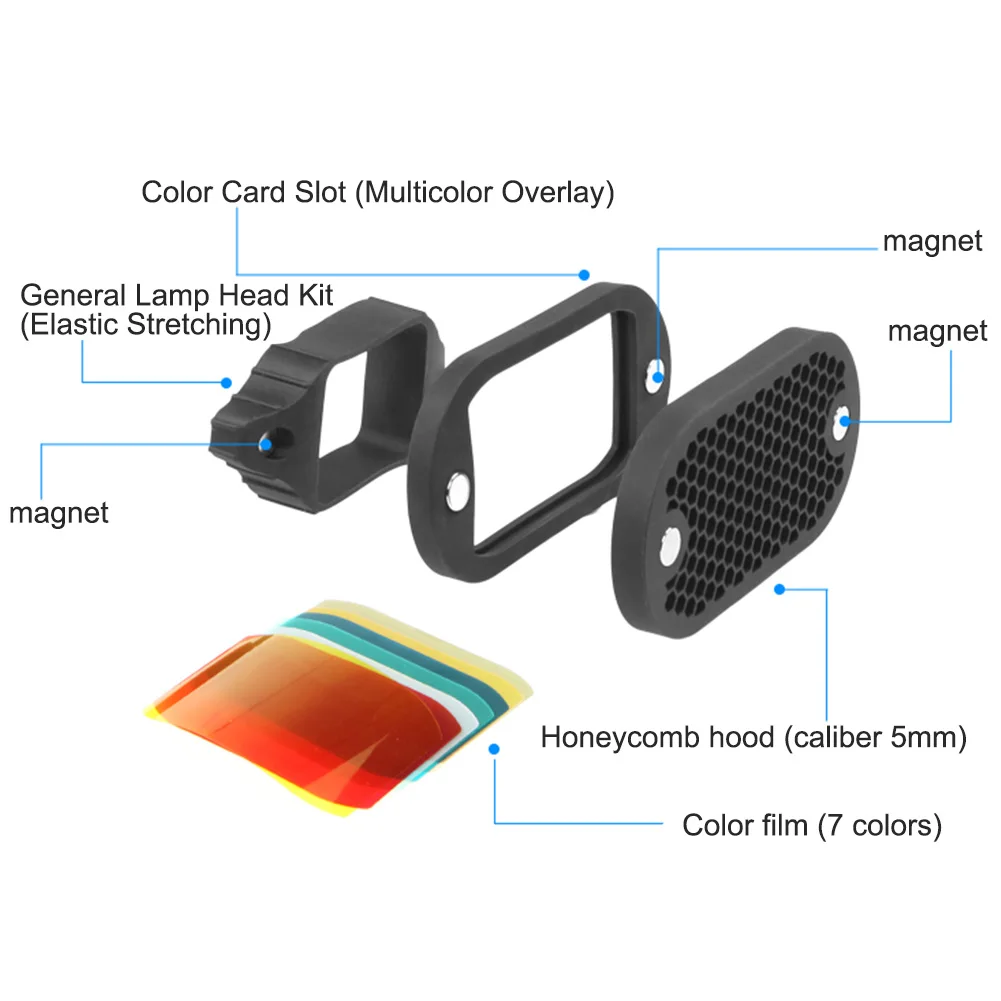 Fácil de usar apilable iluminación LED Kit de filtro Universal geles ...