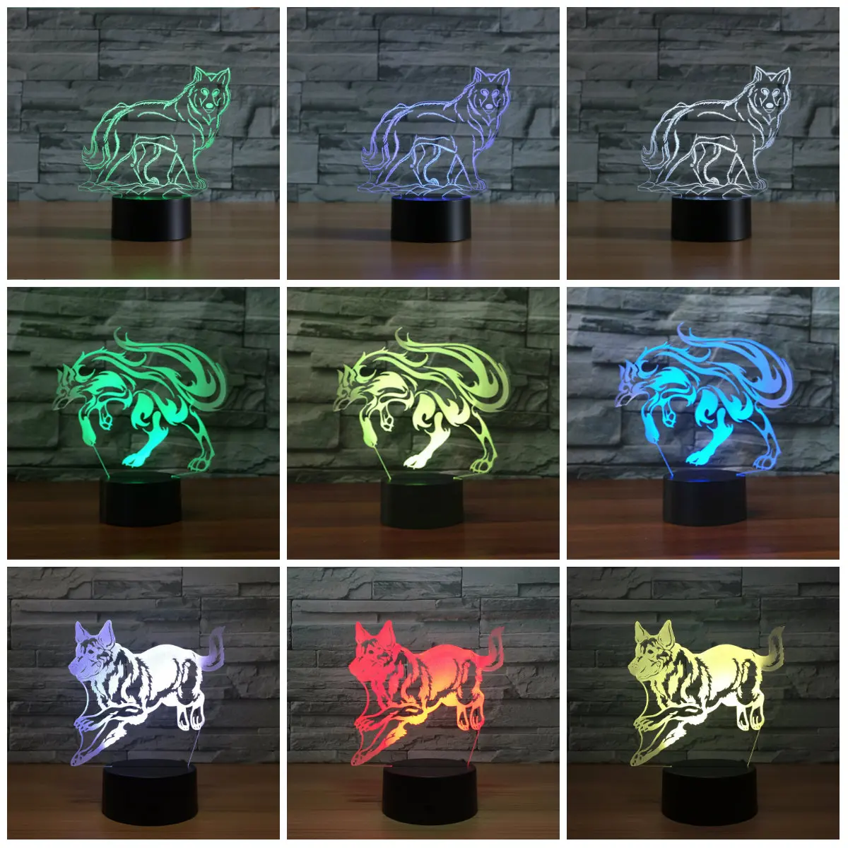 Creative Animal Leopard Shaped Powerful Desk Lamps Acrylic 3D Light ...