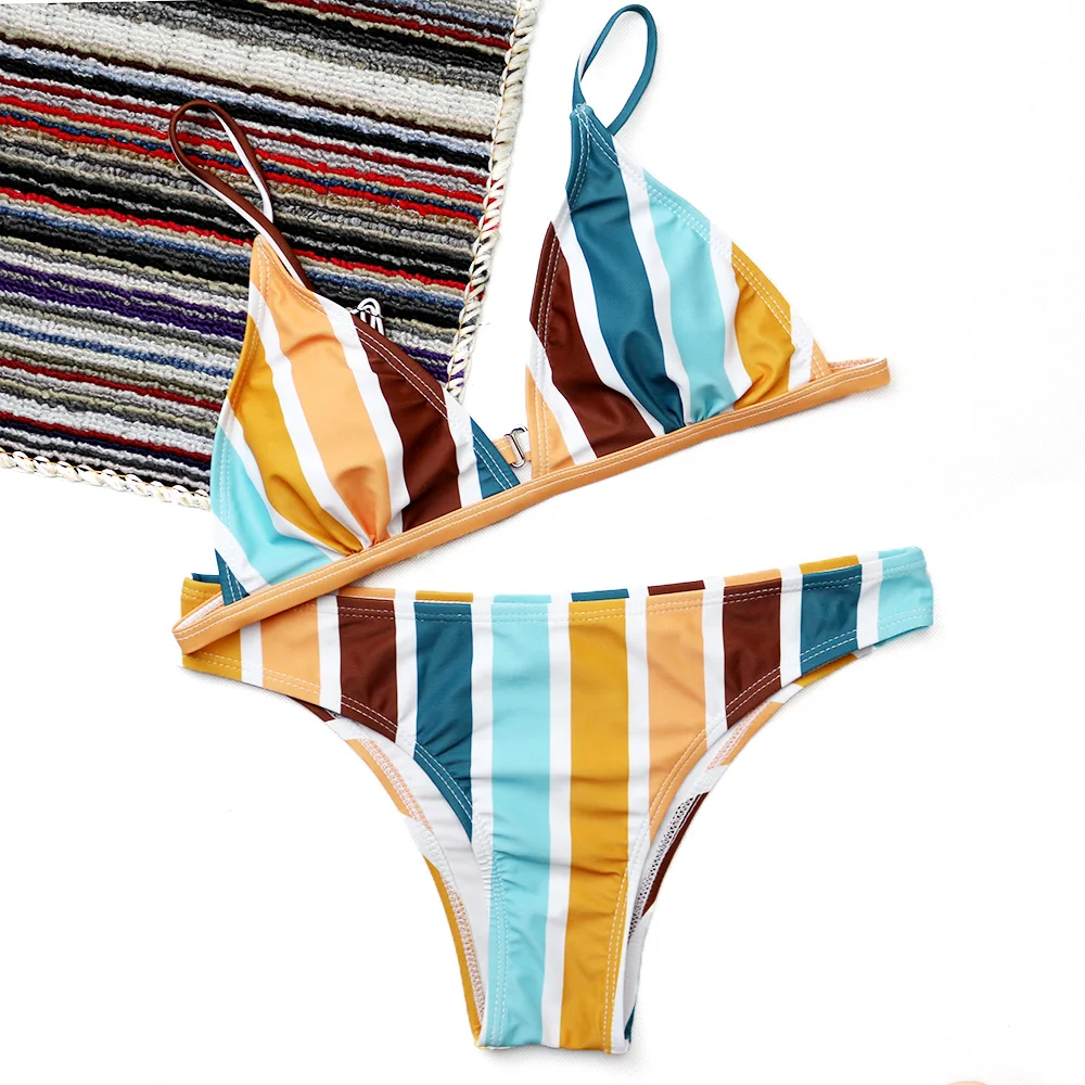PLAVKY 2019 Sexy Ladies White Floral Halter Thong Biquini Swimsuit Swim ...