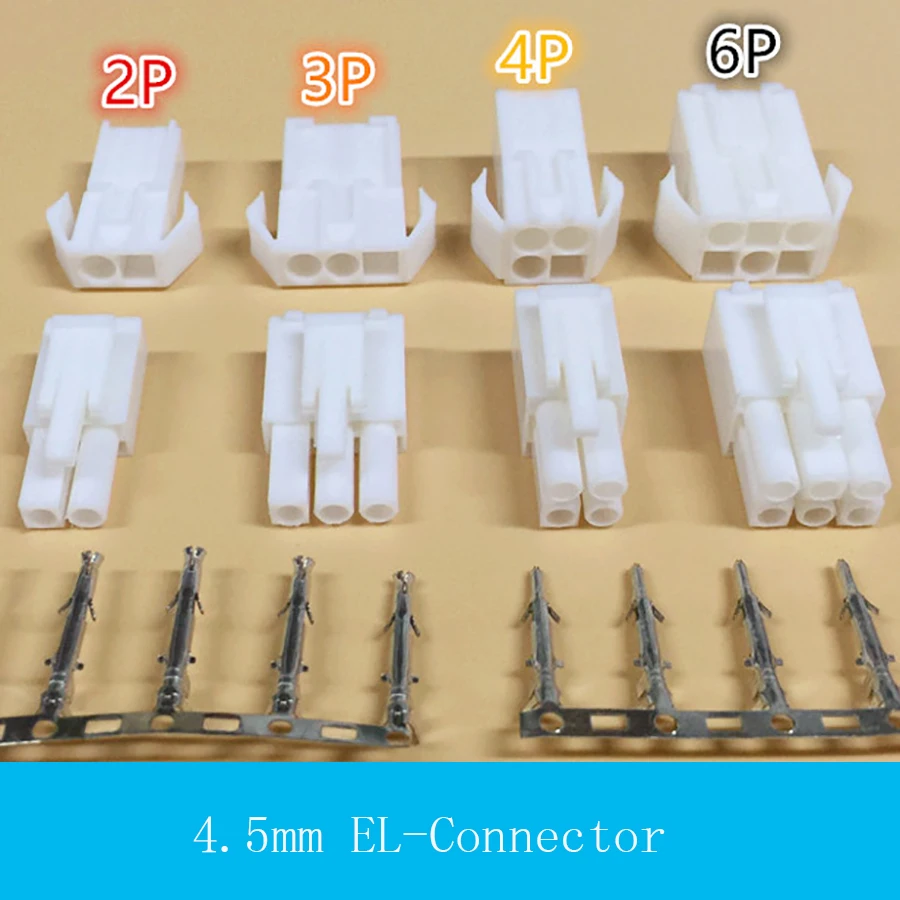 5sets EL 2P 3P 4P 6P Multipole Connectors Wire Electrical Connector 2 3 ...