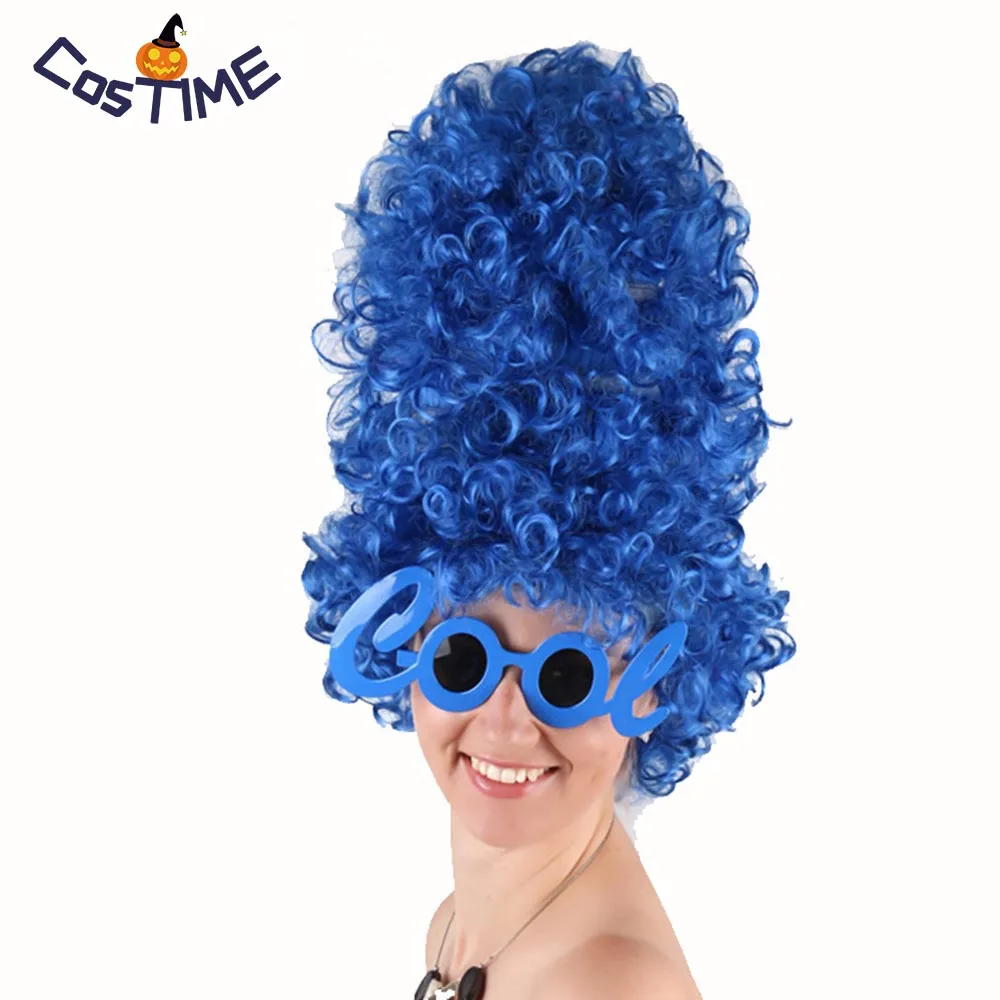 Marge Simpson Wig Blue Beehive Marge Costume Anime Deluxe Glam Hair ...