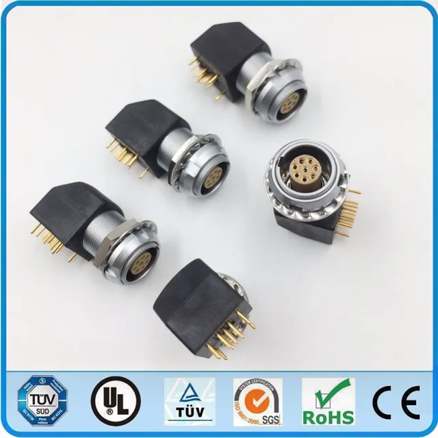 LEMO Metal Circular Connector EXG 1B 8 Pin Two Nuts Socket Receptacle ...