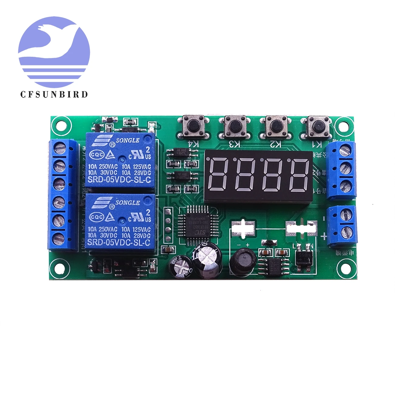 Yf 7 dual channel delay relay multi function pulse trigger cycle timer DC 7 30v 2019 new style ...