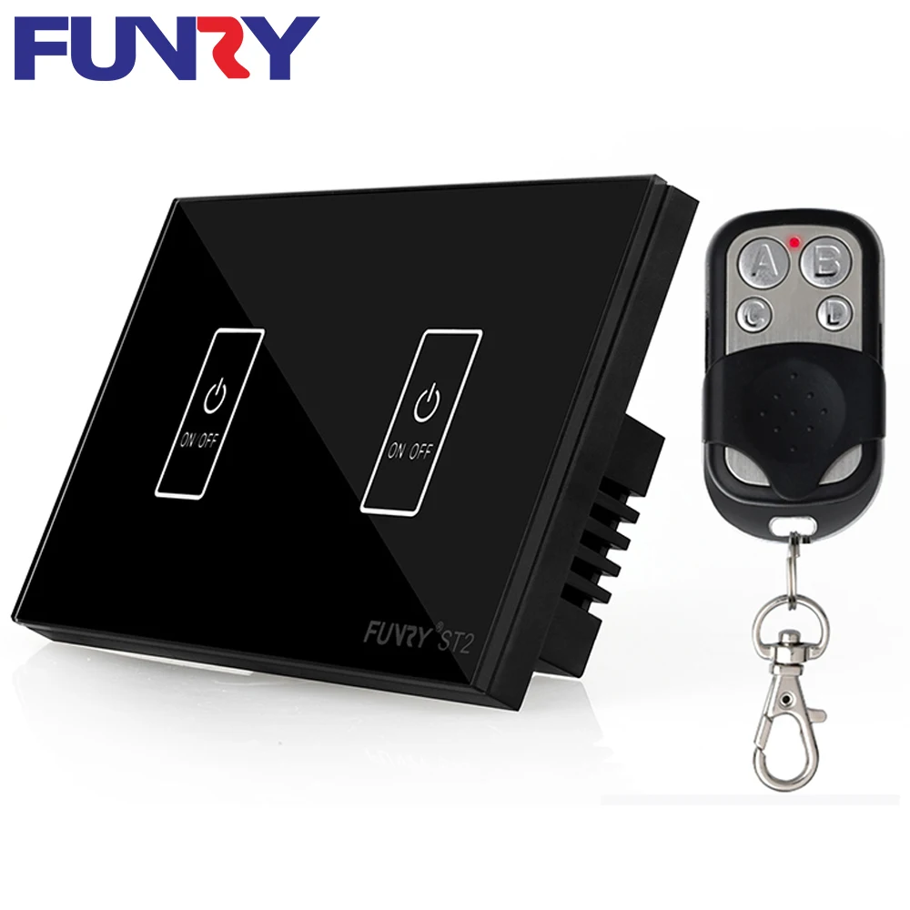 Funry US 2 Gang 1 Way Intelligent Wireless/Phone Remote Control Switch ...