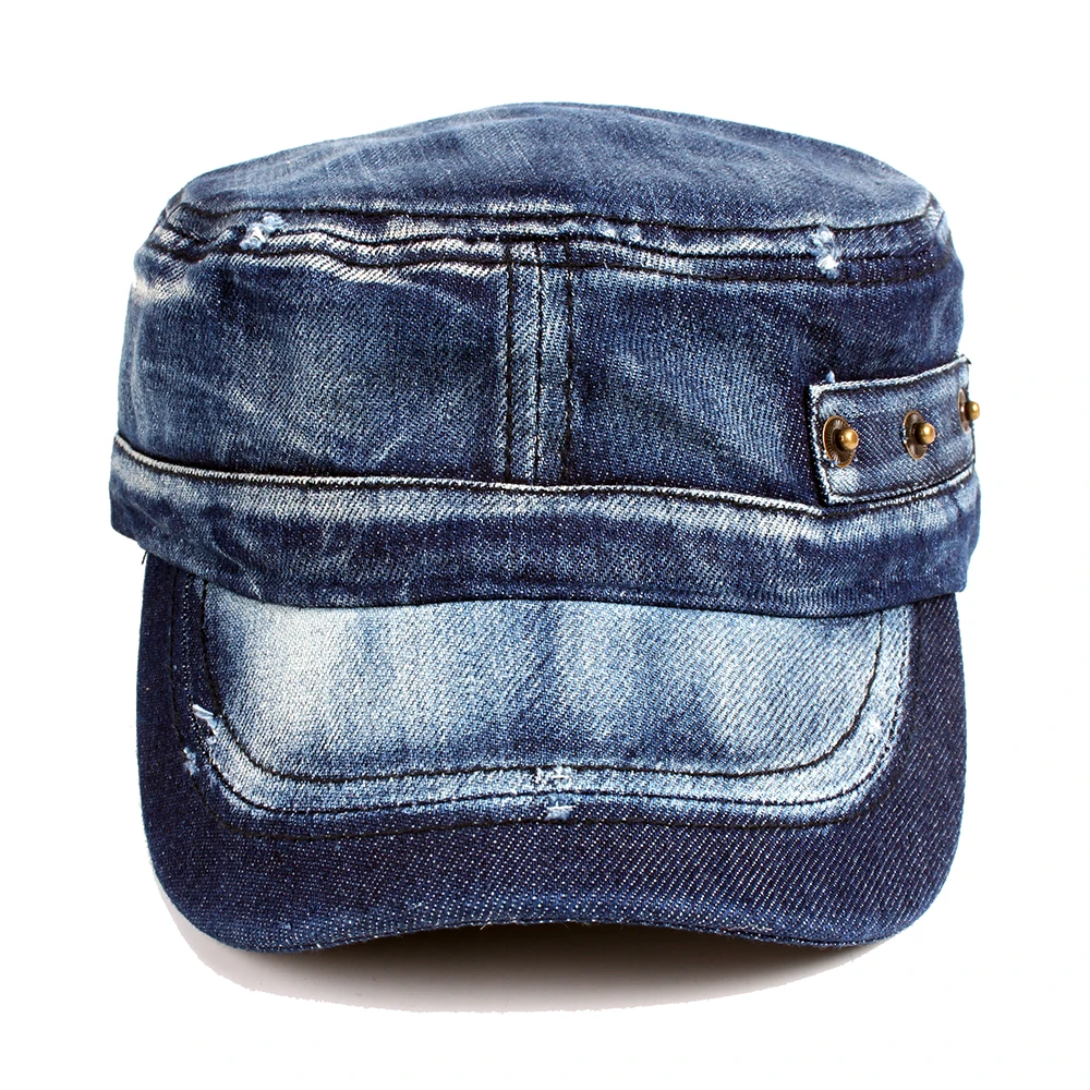 Difanni Casual Cadet Baseball Cap Adjustable Washed Denim Cotton Hat ...