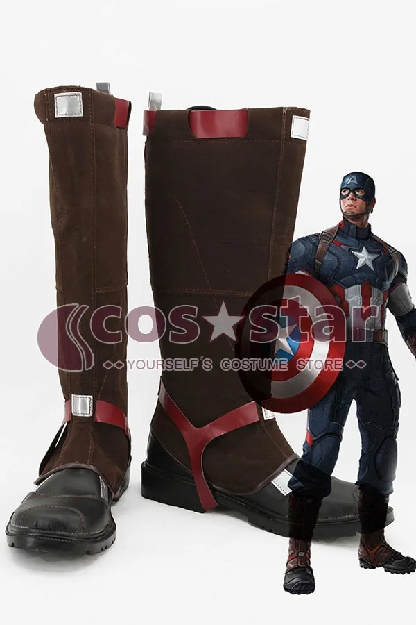 Captain Cosplay America Steve Rogers Adult Men Army Boots Cosplay Shoes ...