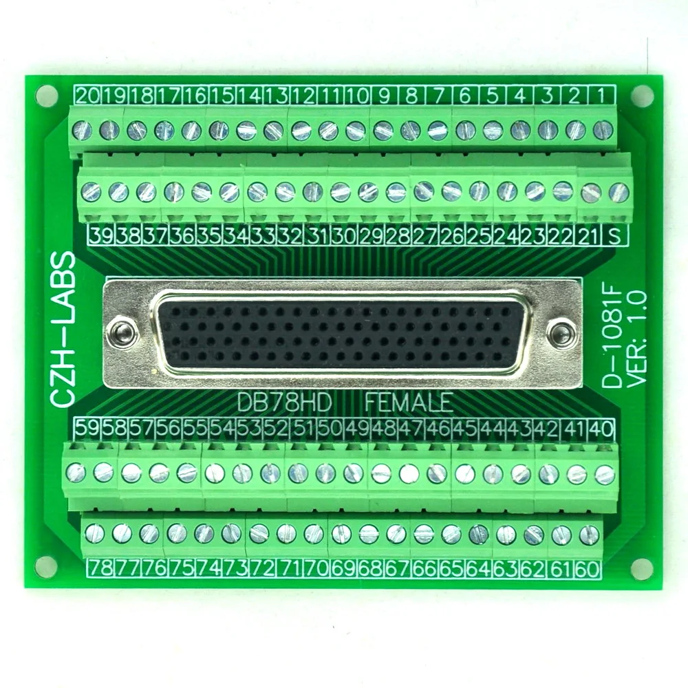 D-sub Db78hd Female Header Breakout Board, Terminal Block, Dsub Db78 ...