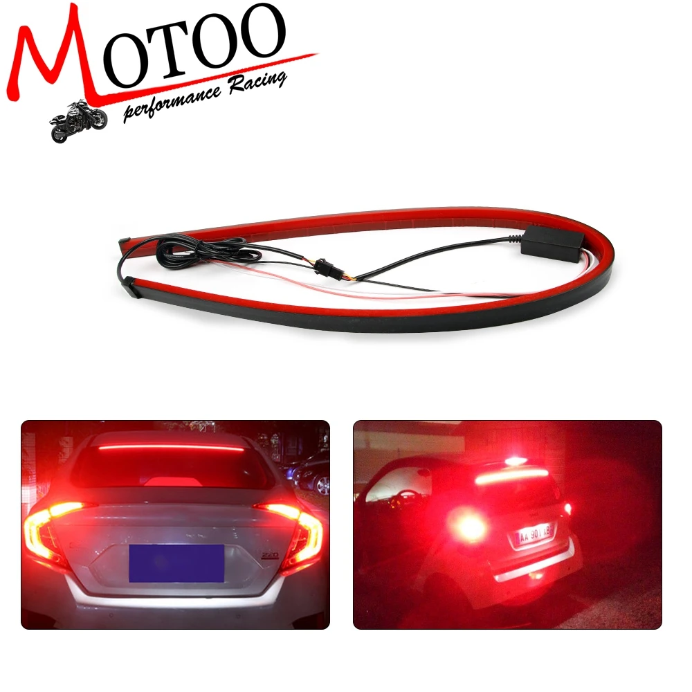 12V Car LED Strip Brake lights 90cm Rear Tail Warning Light Mount Stop ...
