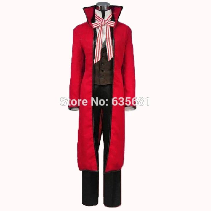 Cos Black Butler Grell Sutcliff Cosplay Costume Grim Reaper Red Party ...