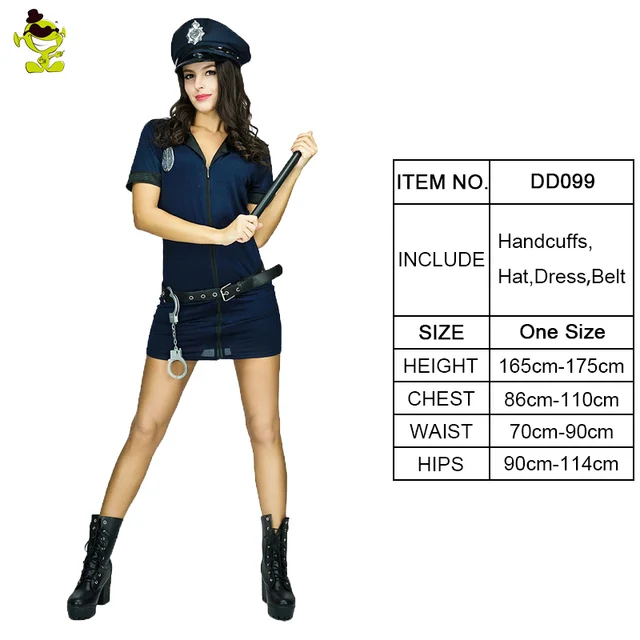 Adult Deluxe Policewoman Costume Carnival Role Play Sexy Outfits For