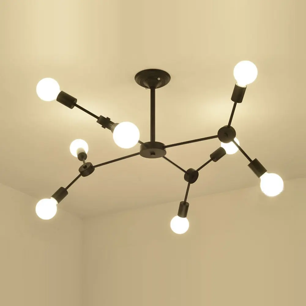 Creative Iron DNA Living Room Ceiling Lamp Bedroom Metal molecular ...