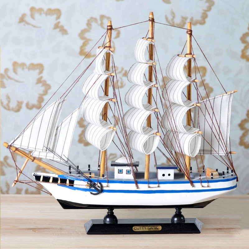 Sailing Boat Ship Model Wood Decoration Crafts Ship Decorations Gifts ...