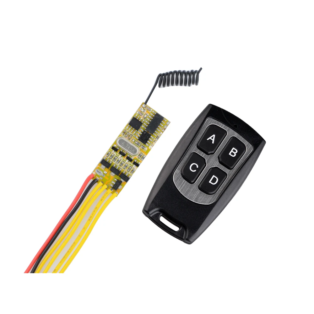 DC5V 12V Mini Remote Control Switch 3V 3.7V 4.5V 5V 6V 9V 12V Micro 4CH ...