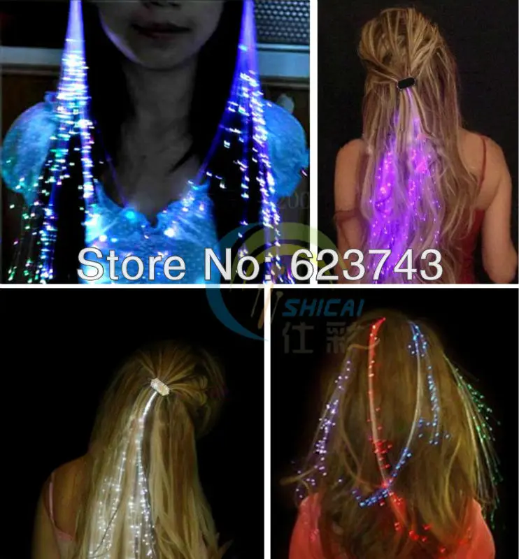 10PCS Free Shipping Colorful Flash LED Braid,glowing flash light up LED ...